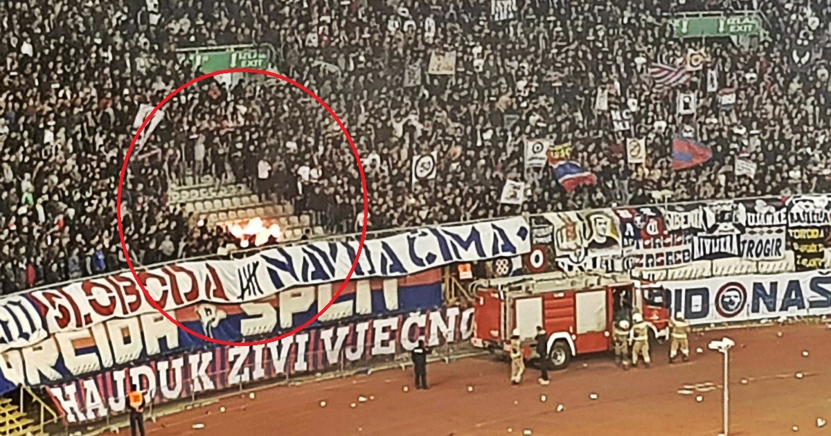 VIDEO Torcida zapalila svoju tribinu, vatrogasci opet spašavali Poljud ...
