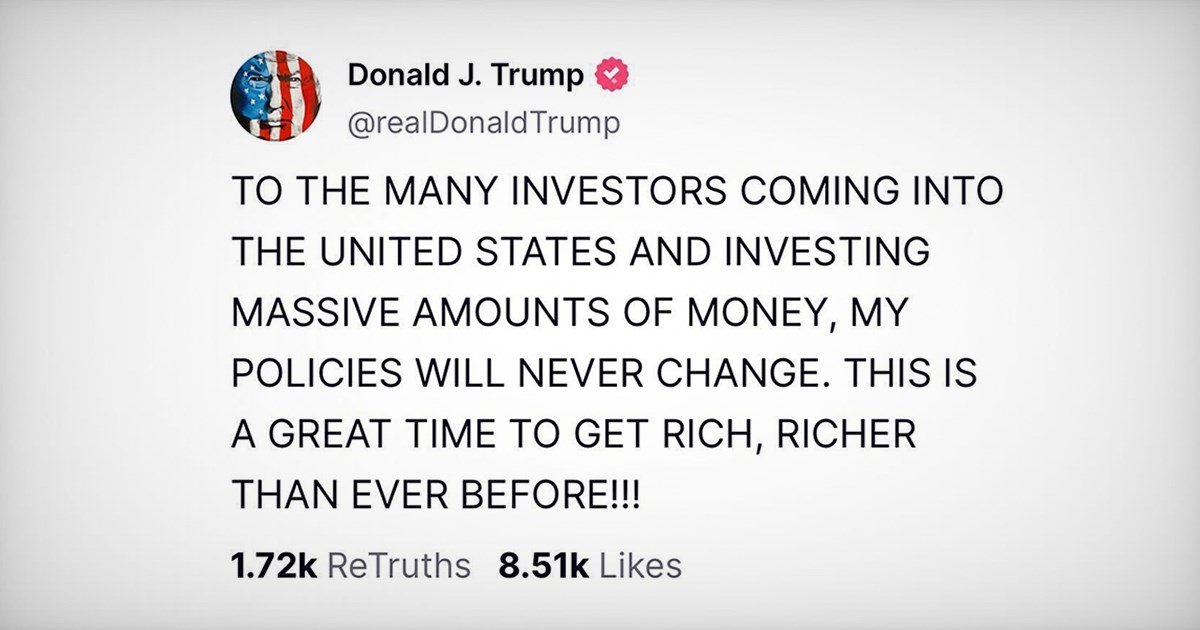 Trump: OVO JE SJAJNO VRIJEME DA SE OBOGATITE!!! - Index.hr