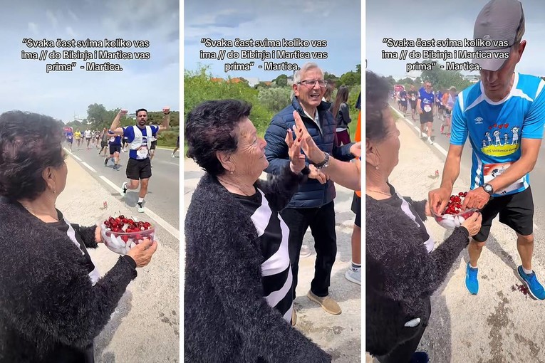 86-godišnja baka Marta dijelila trešnje trkačima u Zadru. Godinama je ...