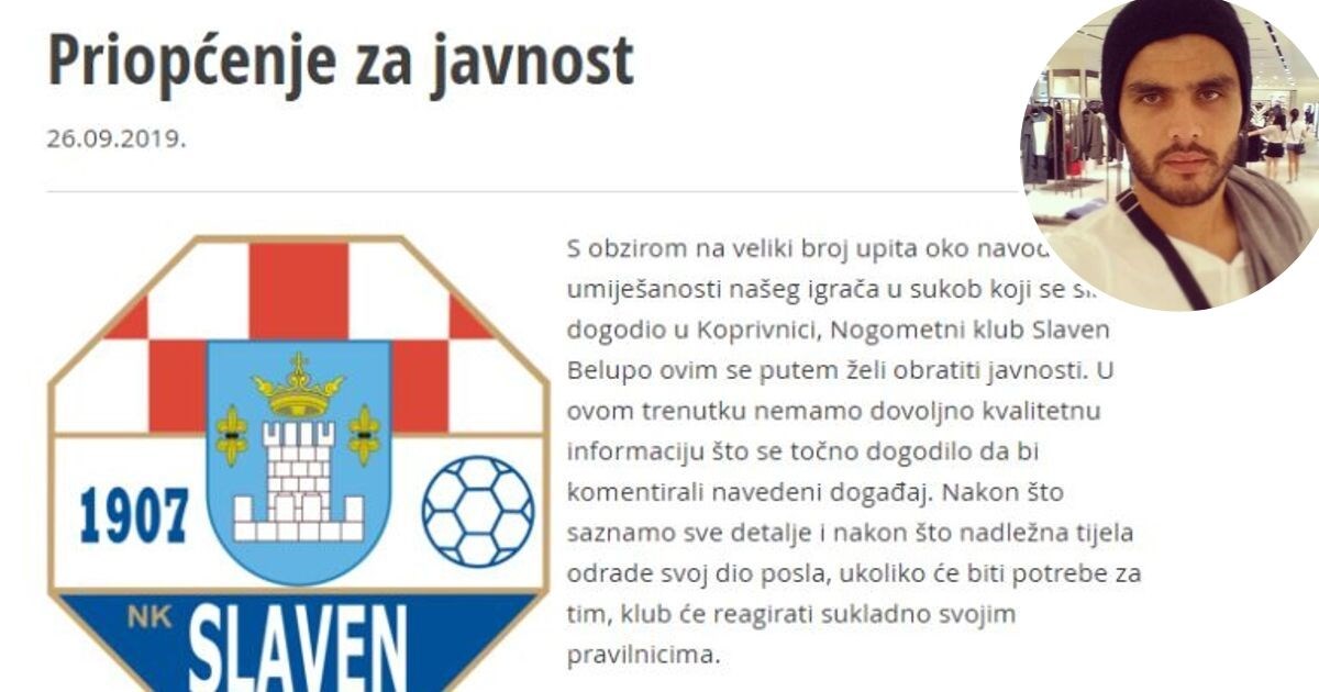Slaven se oglasio priopćenjem nakon što mu je igrač uhićen zbog ...