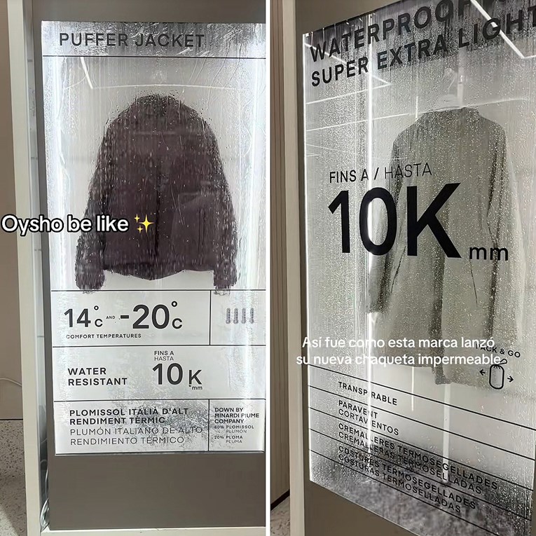 Način na koji su Oysho jakne izložene je hit, sve dok se ne pogleda sa ...