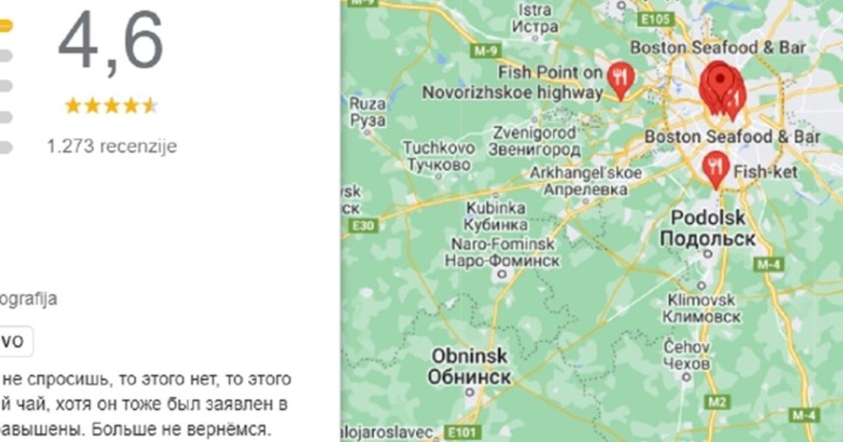Google i TripAdvisor ukinuli su recenzije ruskih restorana - Index.hr