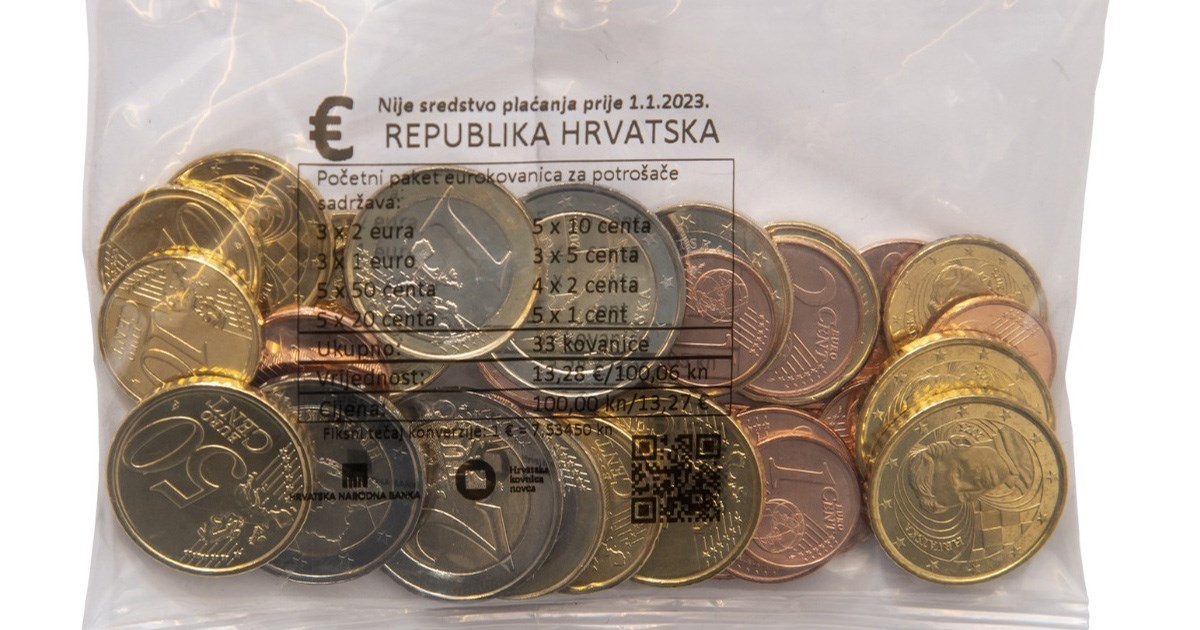 Ovo su paketi eurokovanica koje možete nabaviti od 1.12. za 100 kuna ...