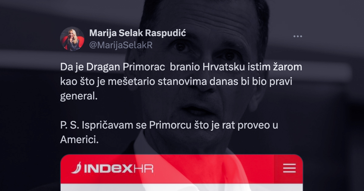 Marija Selak Raspudić: Ispričavam se Primorcu što je rat proveo u ...