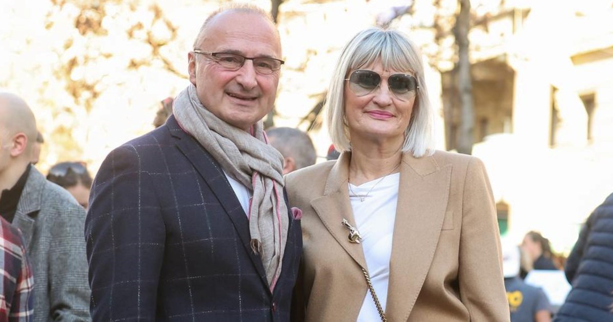 Gordan Grlić Radman snimljen u rijetkom izlasku sa suprugom Marijanom ...