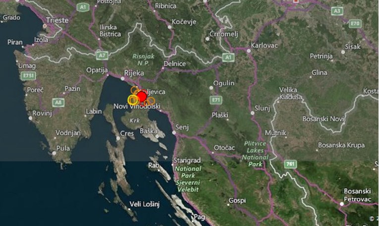 Tlo kod Rijeke ne prestaje se tresti, zabilježen još jedan potres ... Tlo kod Rijeke ne prestaje se tresti, zabilježen još jedan potres ...