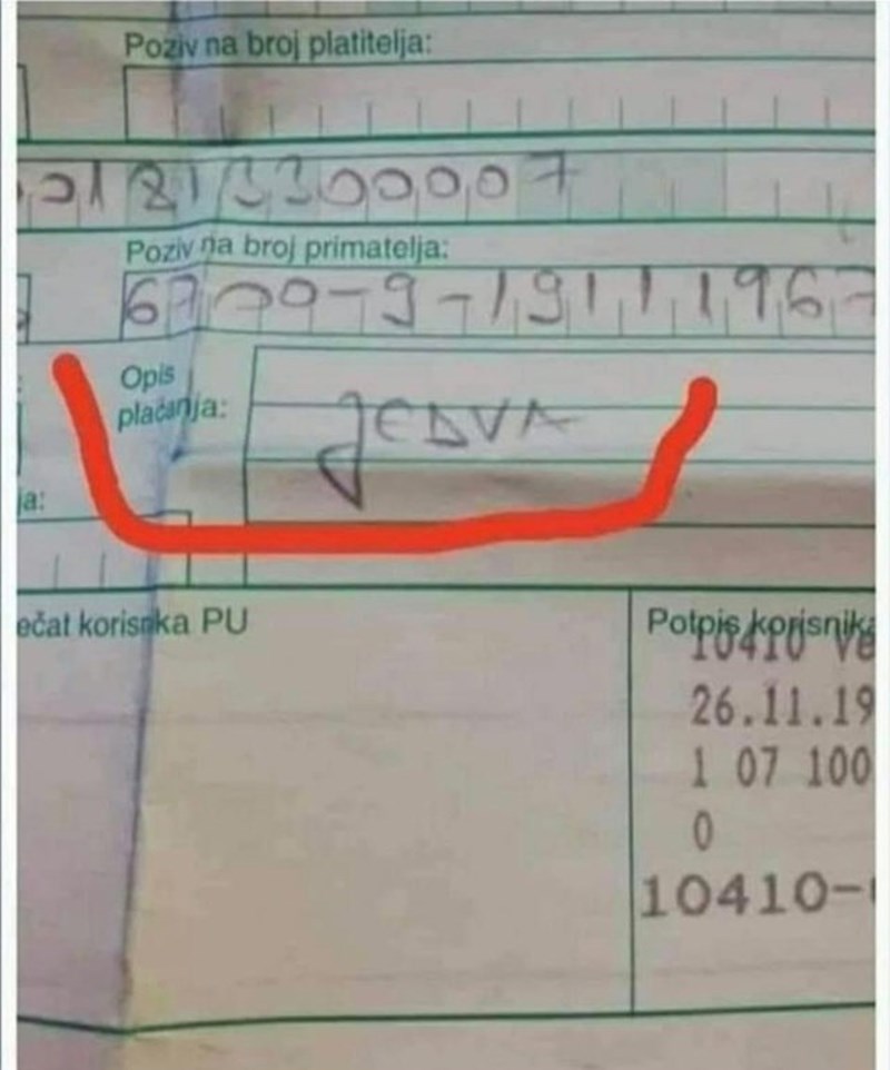 Sliika nečije uplatnice već je danima HIT na društvenim mrežama, odmah ...