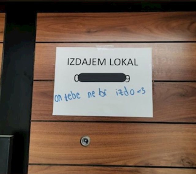 Vlasnik iz BiH ostavio je obavijest o najmu lokala, fotka je hit zbog ...